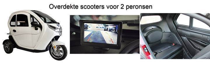 Overdekte Scooter met 3 wielen en voor 2 personen